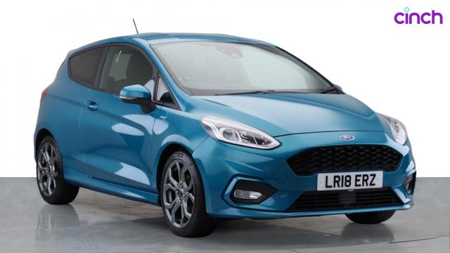 Used 2018 BLUE Ford Fiesta 1.0 EcoBoost 125 ST-Line 3dr, 50,416 miles ...